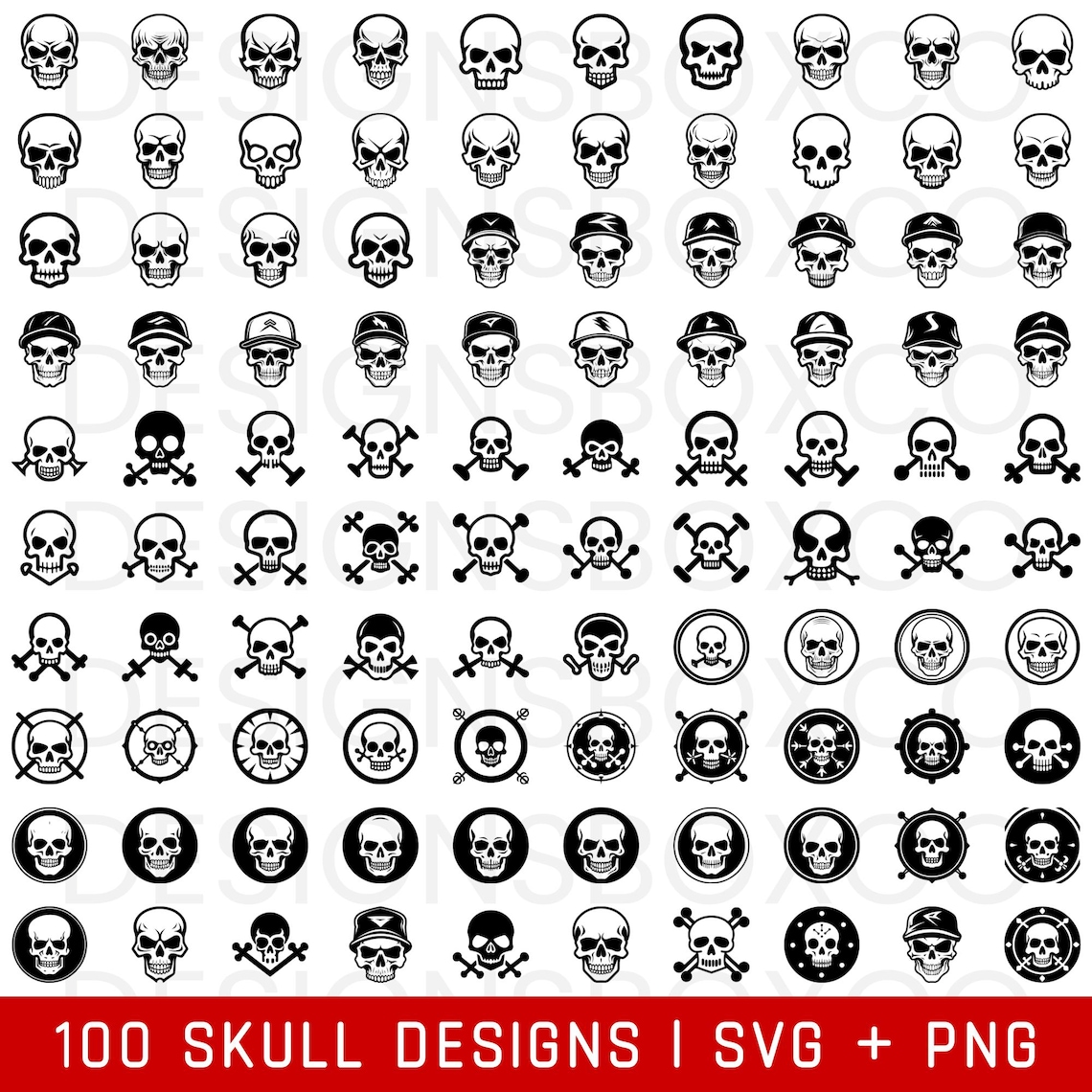 Skull SVG Bundle - Skull PNG Bundle - Skull Clipart - Skull SVG Cut ...