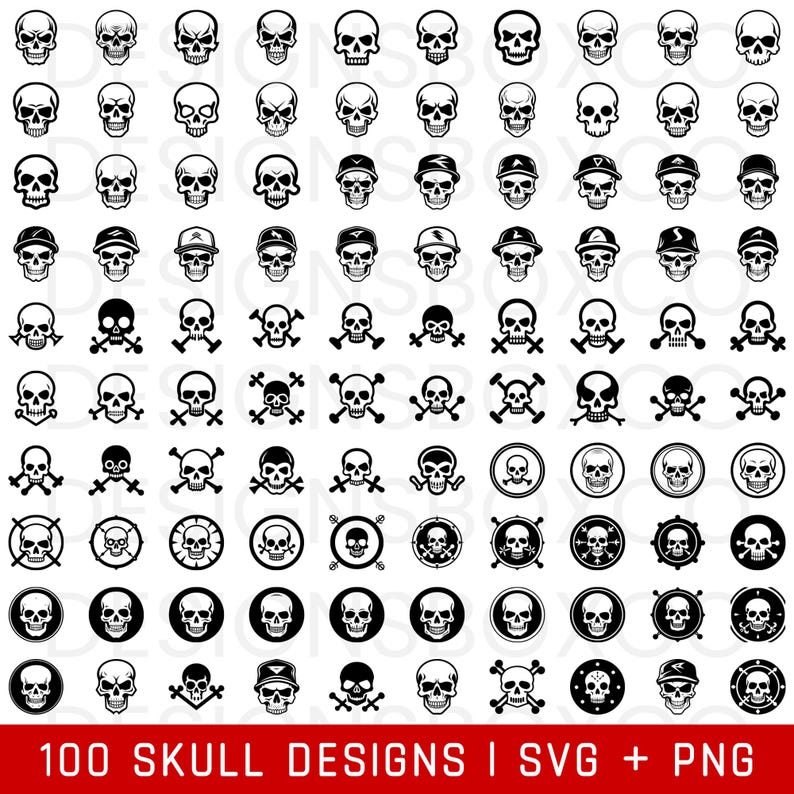 Skull SVG Bundle - Skull PNG Bundle - Skull Clipart - Skull SVG Cut ...