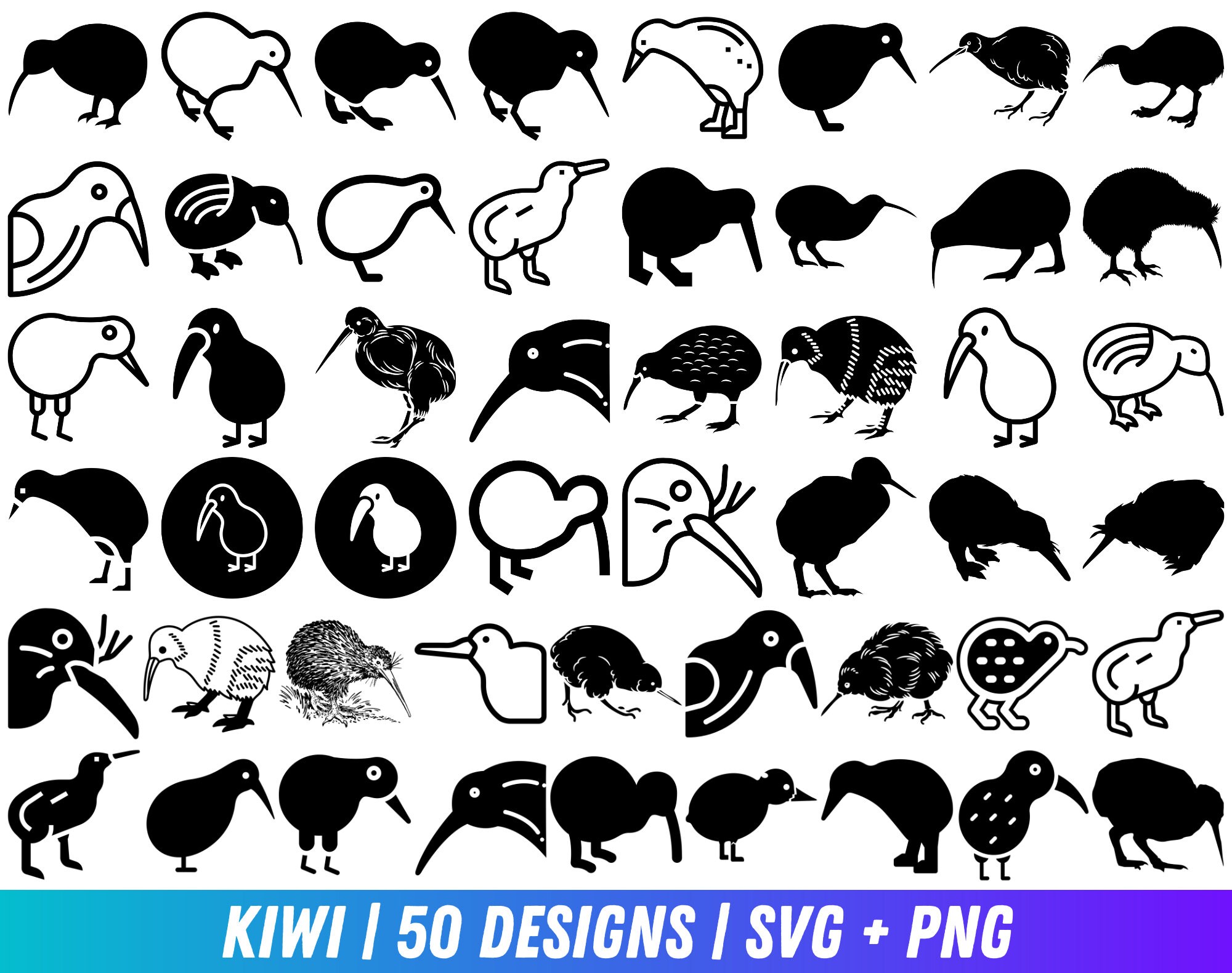 Kiwi Bird SVG Bundle Kiwi PNG Bundle Kiwi SVG Files for - Etsy