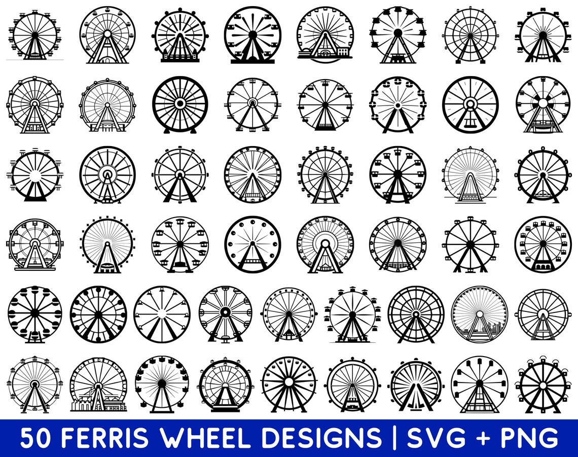 Ferris Wheel SVG Bundle Ferris Wheel PNG Bundle Ferris Wheel Clipart ...