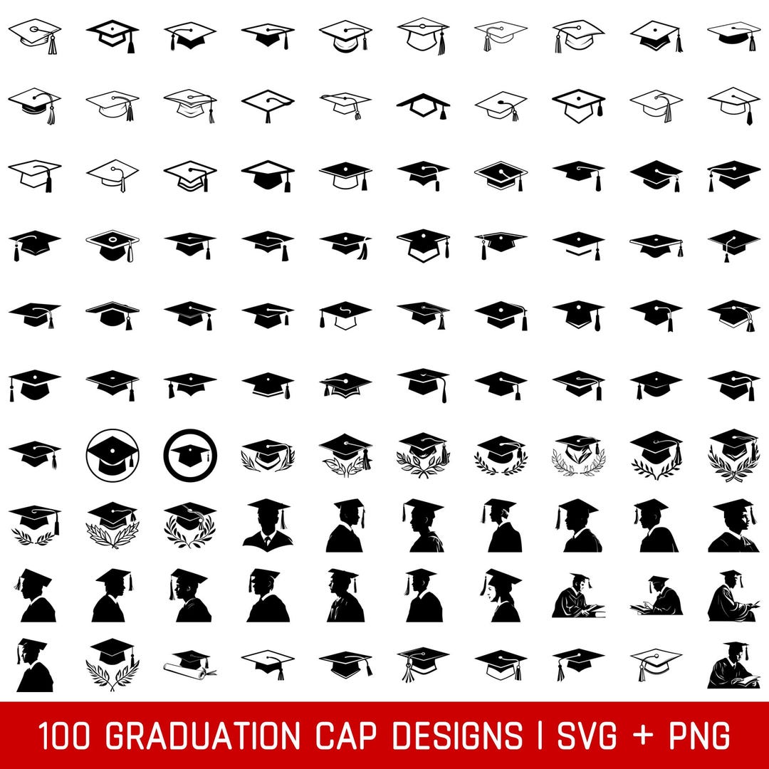 Graduation Cap SVG Bundle Graduation Cap PNG Bundle Graduation Cap ...