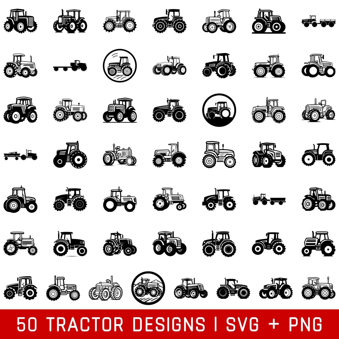 Tractor SVG Bundle Tractor PNG Bundle Tractor Clipart Tractor SVG Cut ...