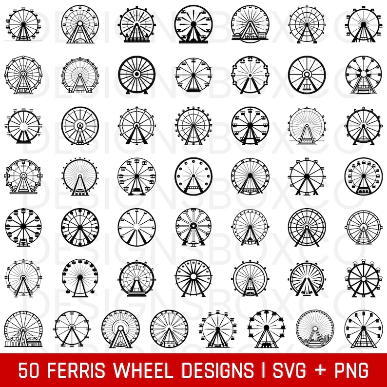 Ferris Wheel SVG Bundle - Ferris Wheel PNG Bundle - Ferris Wheel ...