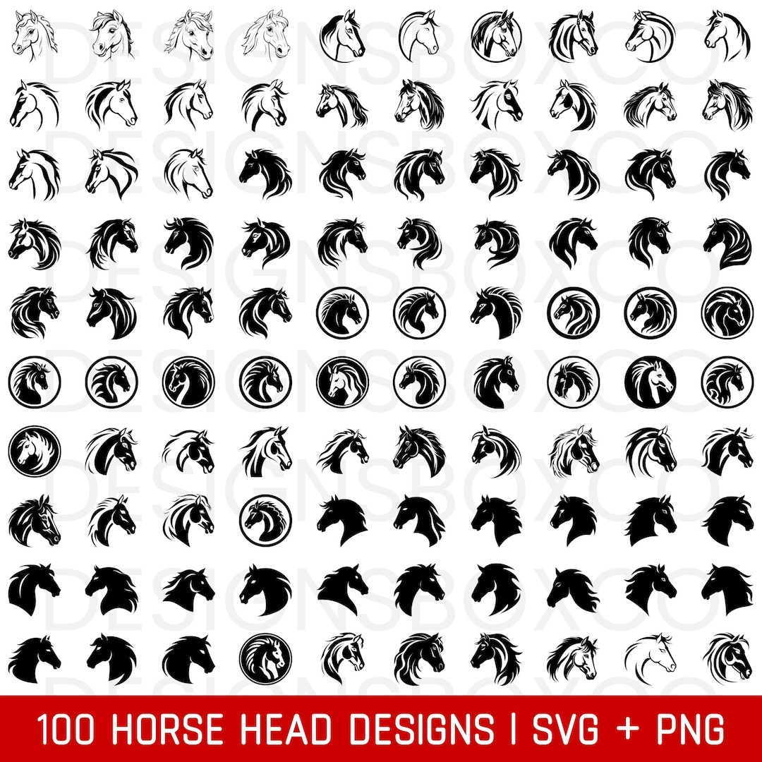 Horse Head SVG Bundle - Horse Head PNG Bundle - Horse Head Clipart ...