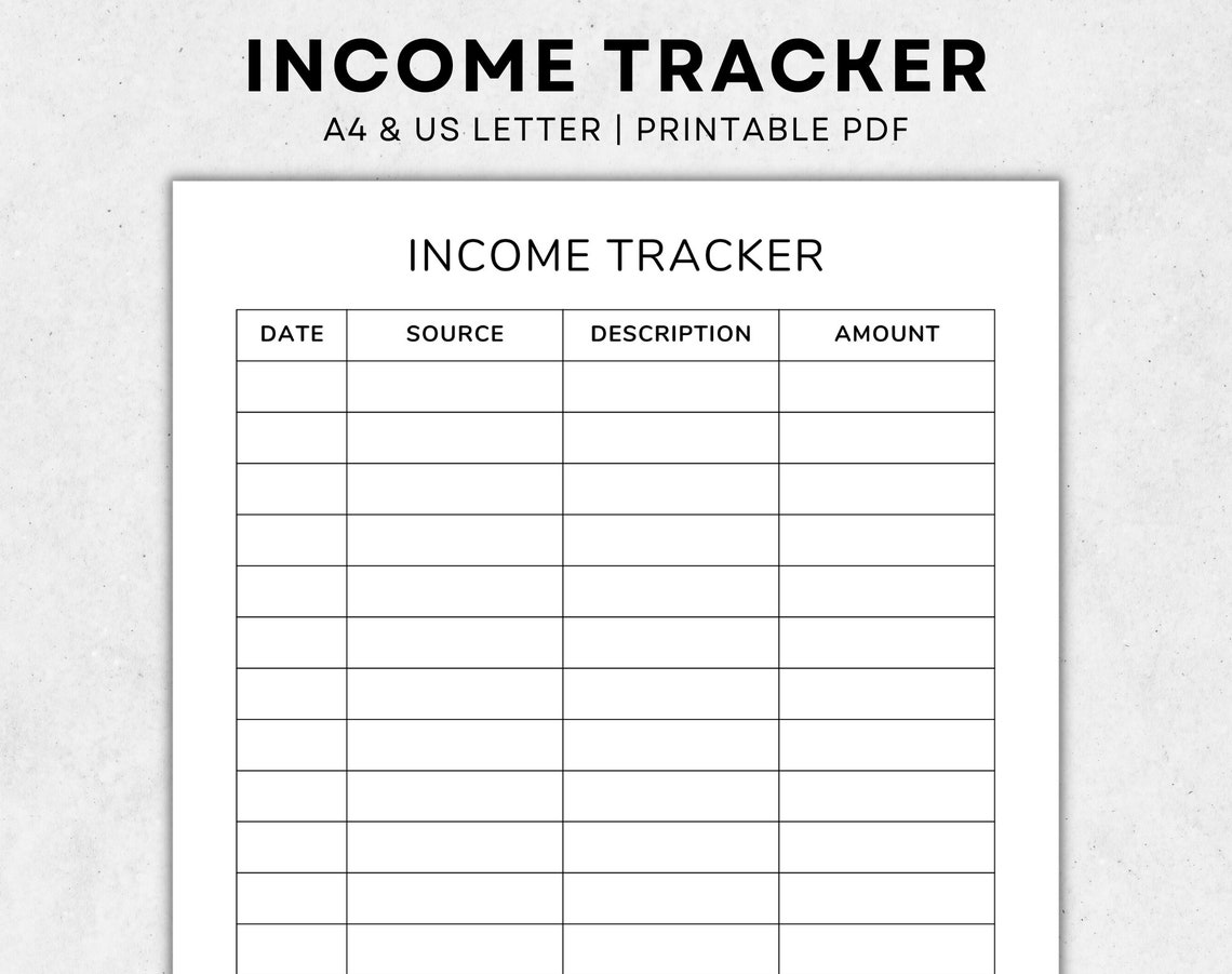 Income Tracker Printable Income Tracker Small Business Finance Planner ...