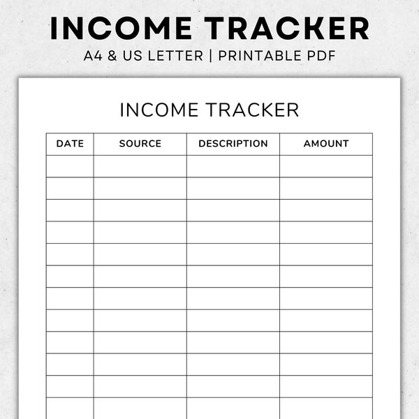 Income Tracker Printable - Etsy