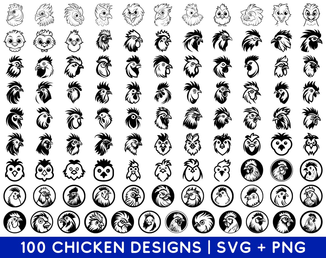 Chicken SVG Bundle Chicken PNG Bundle Chicken Clipart Chicken SVG Cut ...