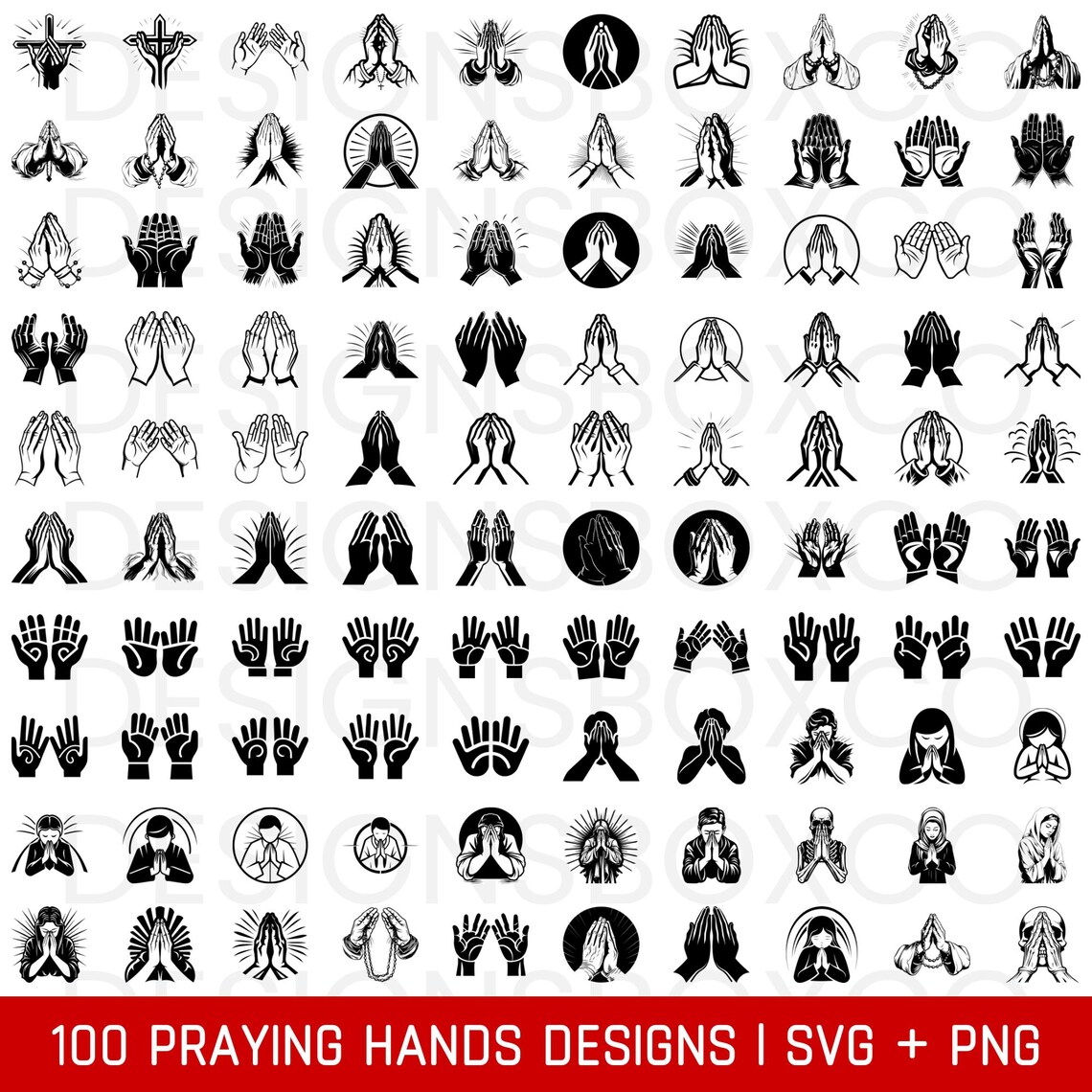 Praying Hands SVG Bundle - Praying Hands PNG Bundle - Praying Hands ...