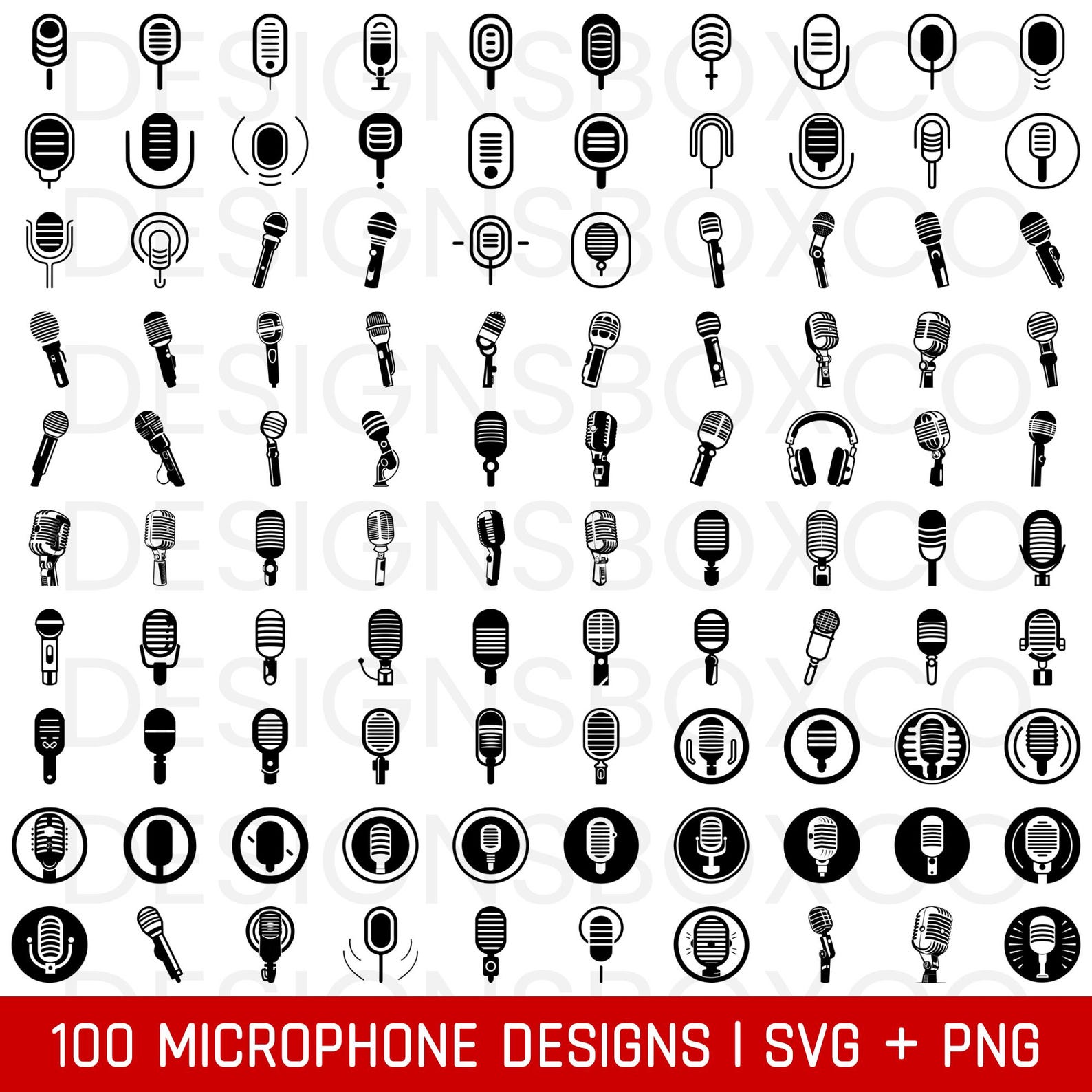 Microphone SVG Bundle - Microphone PNG Bundle - Microphone Clipart ...
