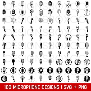 Microphone SVG Bundle - Microphone PNG Bundle - Microphone Clipart ...