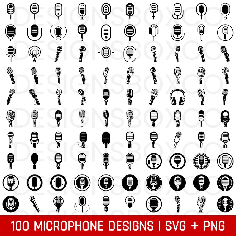 Microphone SVG Bundle - Microphone PNG Bundle - Microphone Clipart ...