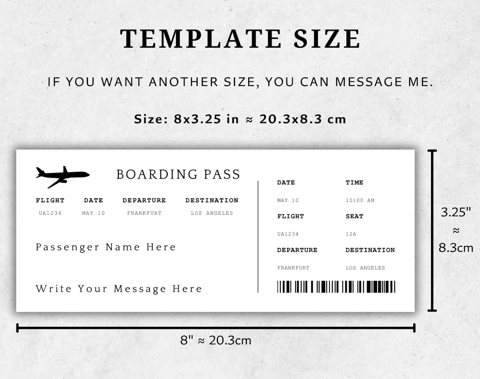 Editable Boarding Pass - Printable Airline Ticket - Boarding Pass Gift ...