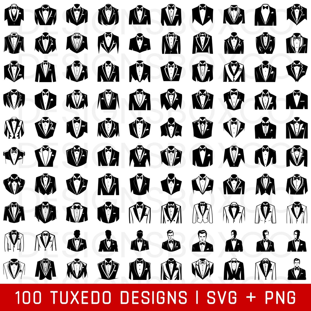 Tuxedo SVG Bundle - Tuxedo PNG Bundle - Tuxedo Clipart - Tuxedo SVG Cut ...