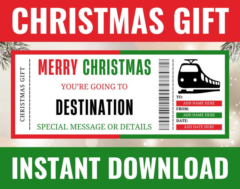 Christmas Train Boarding Pass Ticket - Christmas Train Boarding Pass ...
