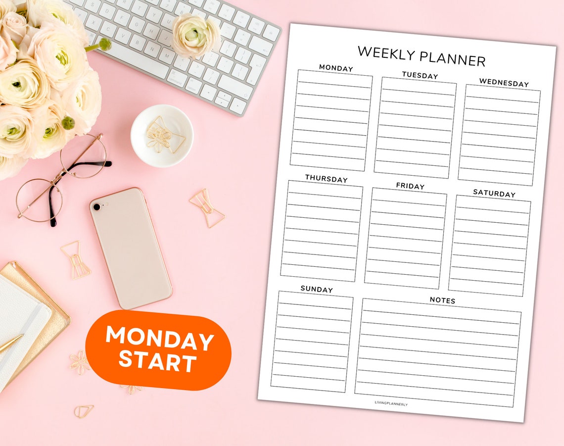 Weekly Planner Printable to Do List Printable Weekly Task List Digital ...