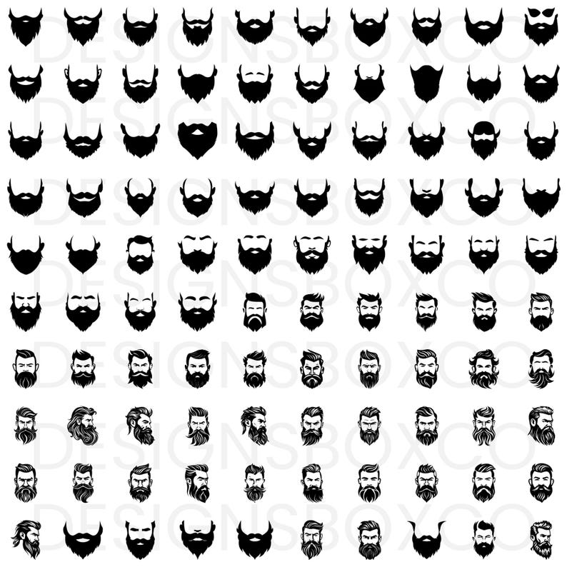 Beard SVG Bundle - Beard PNG Bundle - Beard Clipart - Beard SVG Cut ...