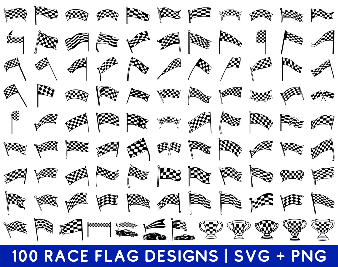 Race Flag SVG Bundle Race Flag PNG Bundle Race Flag Clipart Race Flag ...