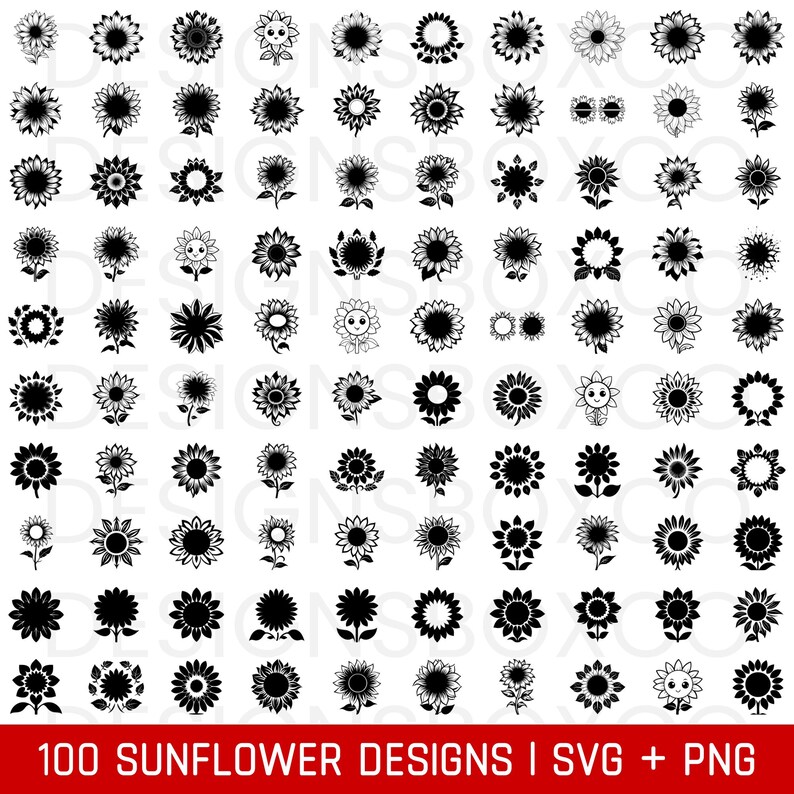 Sunflower SVG Bundle - Sunflower PNG Bundle - Sunflower Clipart ...