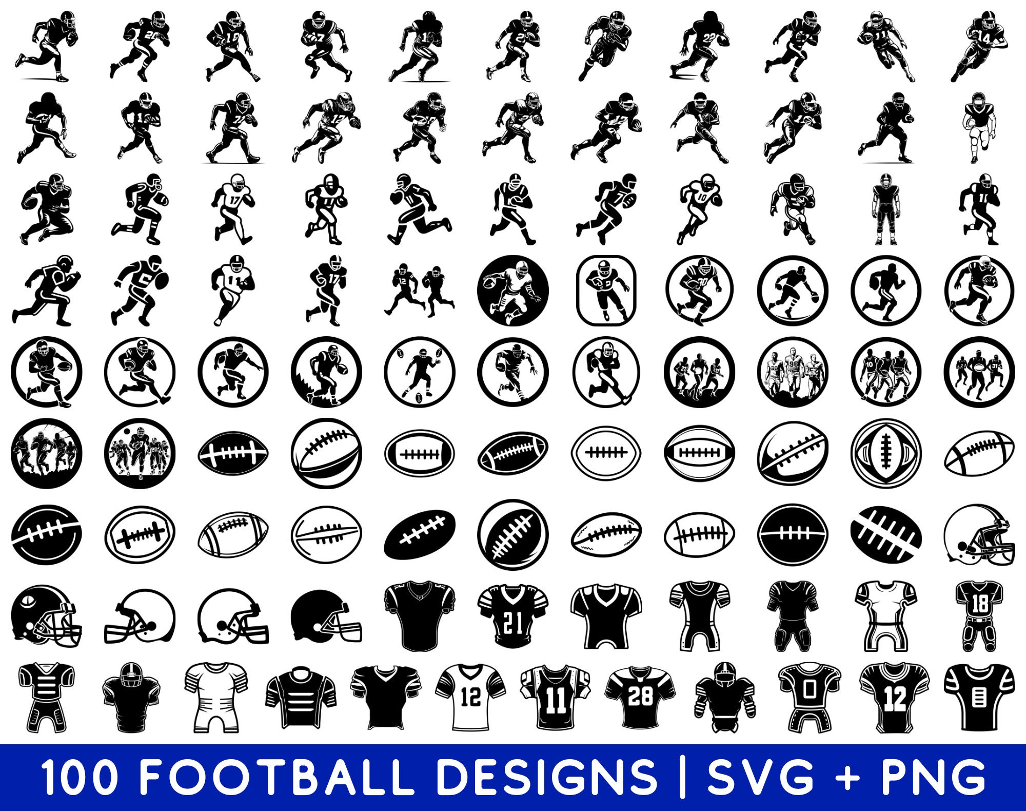 Football SVG Bundle Football PNG Bundle Football Clipart Football Cut ...