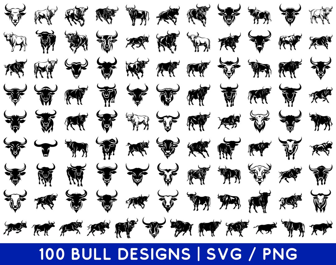 Bull SVG Bundle Bull PNG Bundle Bull Clipart Bull SVG Cut Files for ...