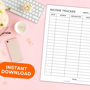 Monthly Income Tracker Printable - Income Tracker Small Business ...