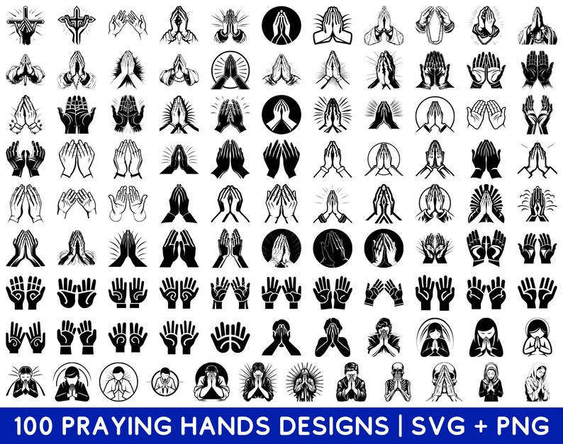 Praying Hands SVG Bundle Praying Hands PNG Bundle Praying Hands Clipart Praying Hands SVG Cut ...