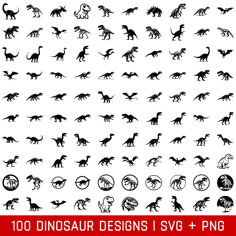 Dinosaur SVG Bundle Dinosaur PNG Bundle Dinosaur Clipart Dinosaur SVG ...