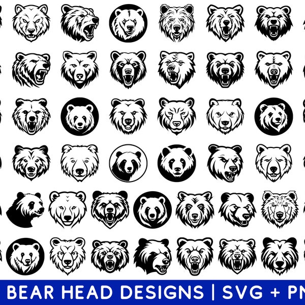 Bear Face Svg - Etsy