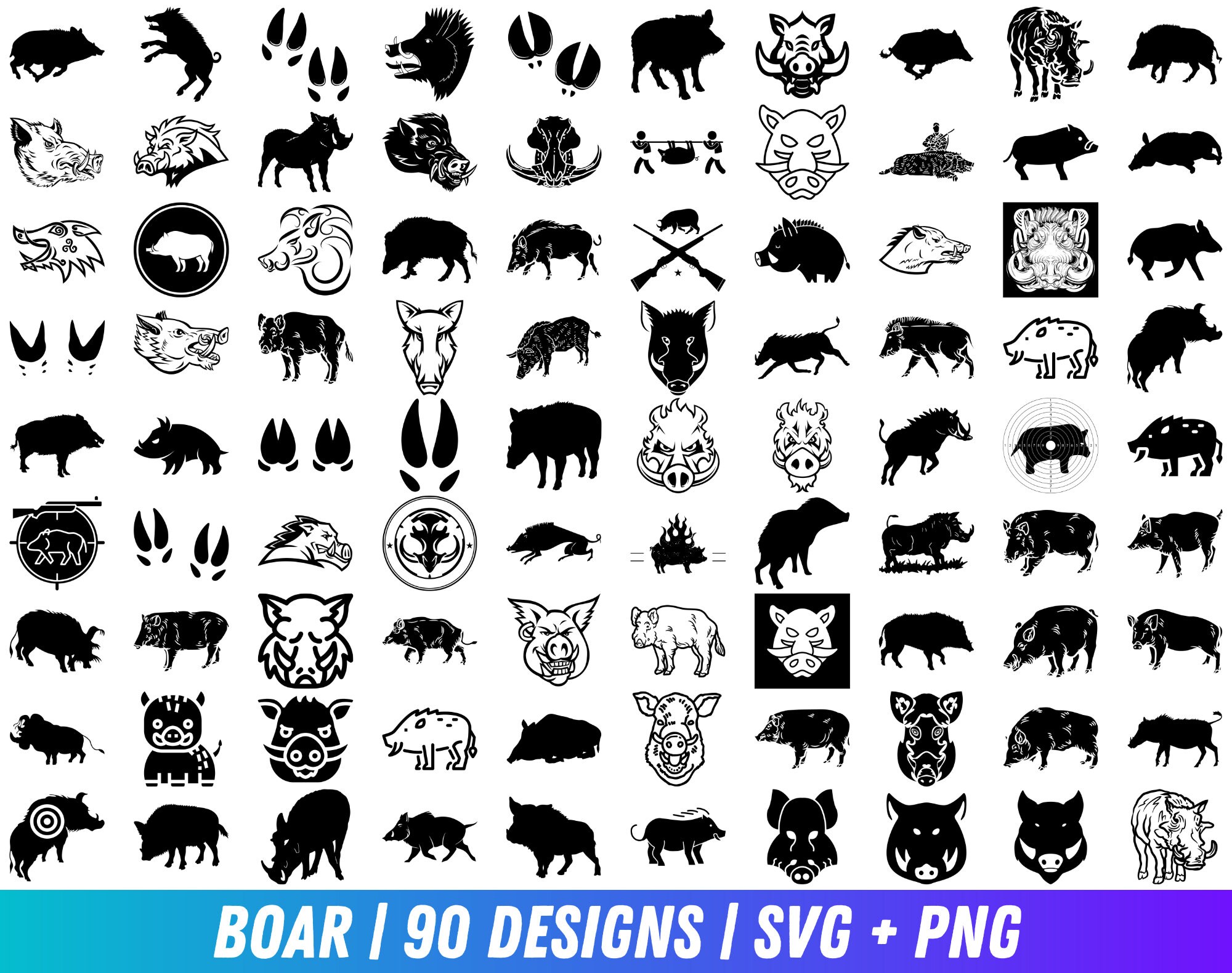 Boar SVG Bundle Boar PNG Bundle Boar SVG Files for Cricut - Etsy