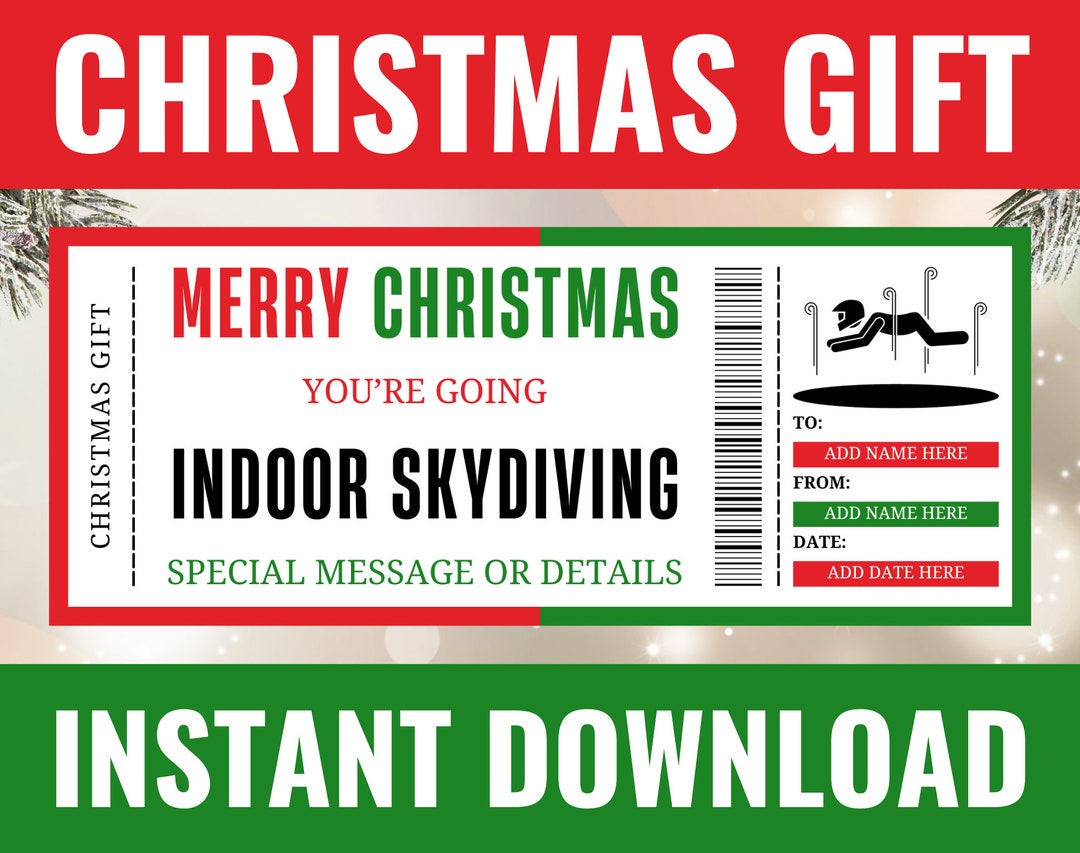 Christmas Indoor Skydiving Ticket Christmas Indoor Skydiving - Etsy