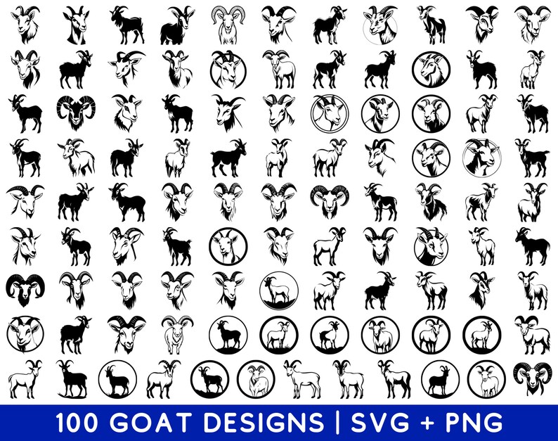 Goat SVG Bundle Goat PNG Bundle Goat Clipart Goat SVG Cut Files for ...