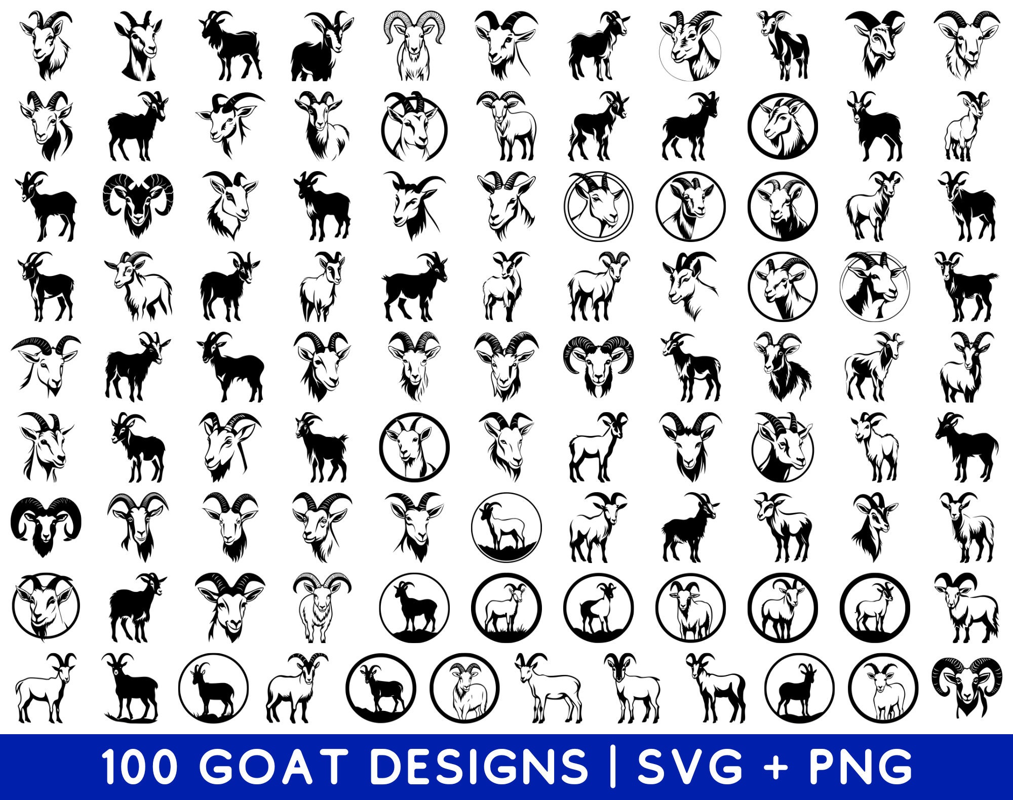 Goat SVG Bundle Goat PNG Bundle Goat Clipart Goat SVG Cut Files for ...