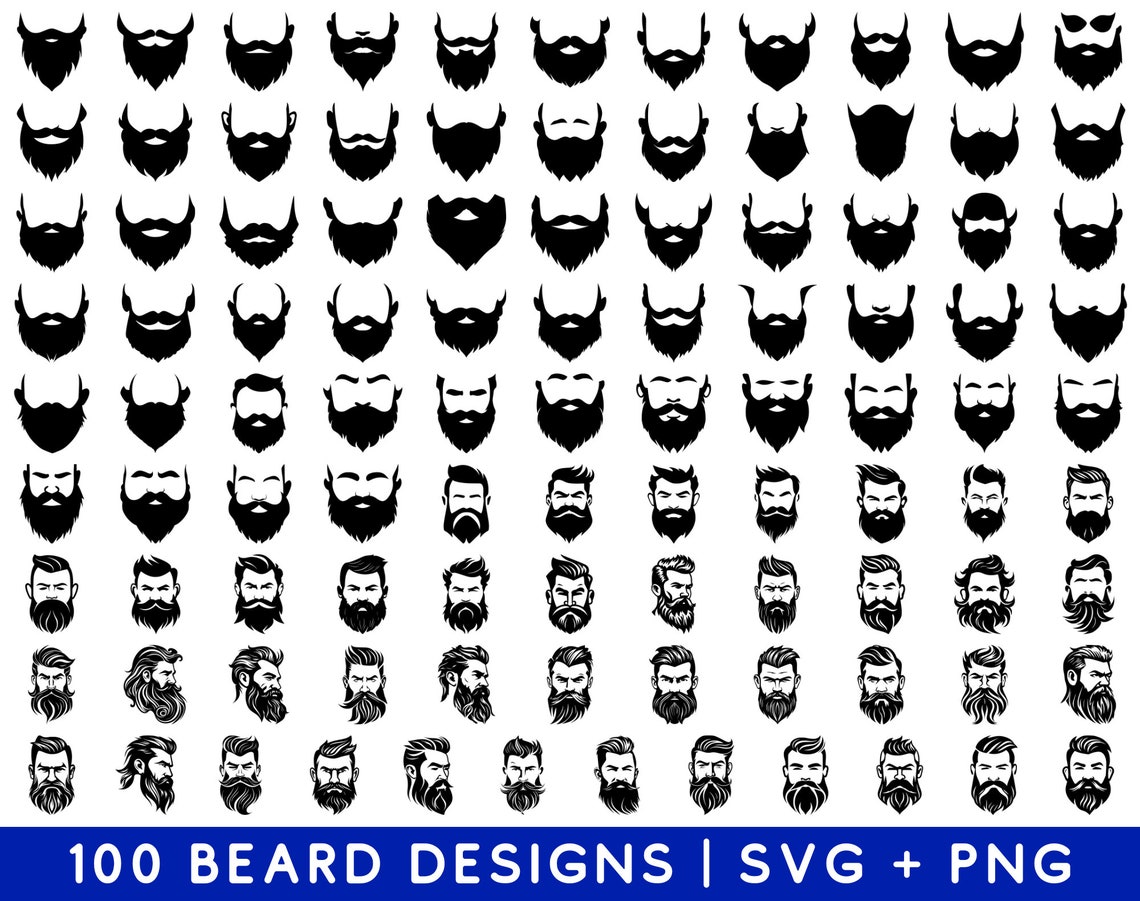 Beard SVG Bundle Beard PNG Bundle Beard Clipart Beard SVG Cut Files for ...