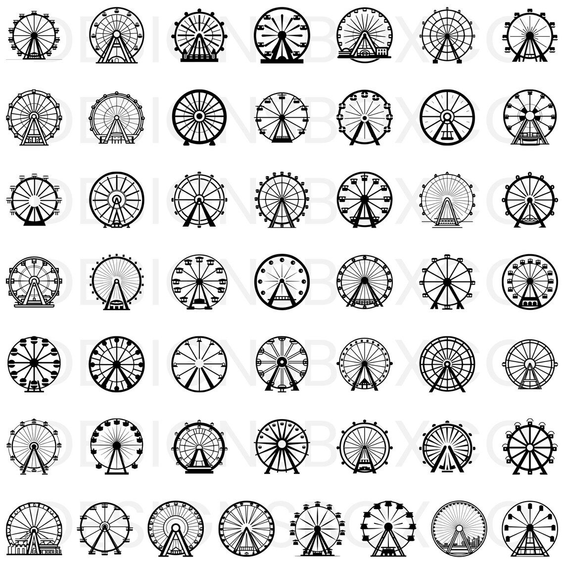 Ferris Wheel SVG Bundle - Ferris Wheel PNG Bundle - Ferris Wheel ...