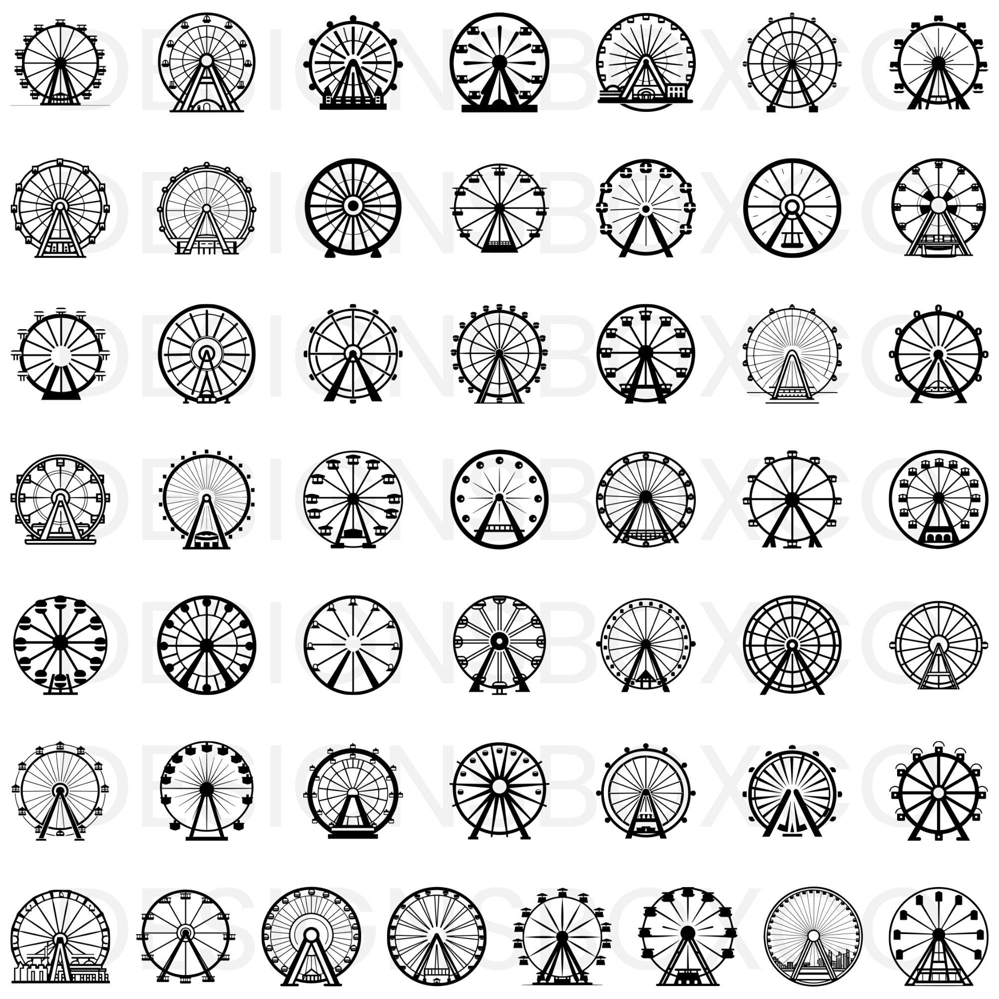 Ferris Wheel SVG Bundle - Ferris Wheel PNG Bundle - Ferris Wheel ...