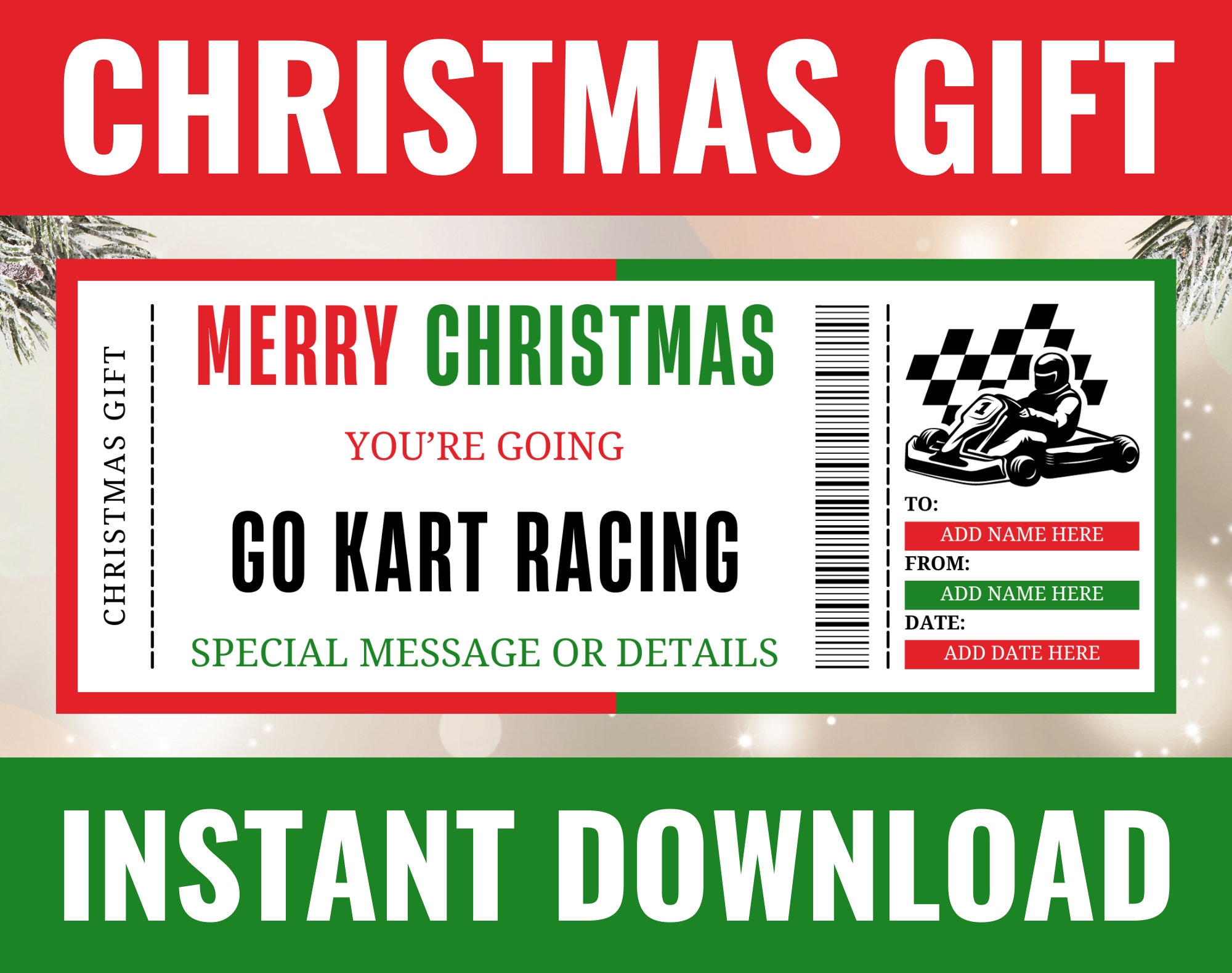 Christmas Go Kart Racing Ticket Christmas Go Karts Gift - Etsy UK