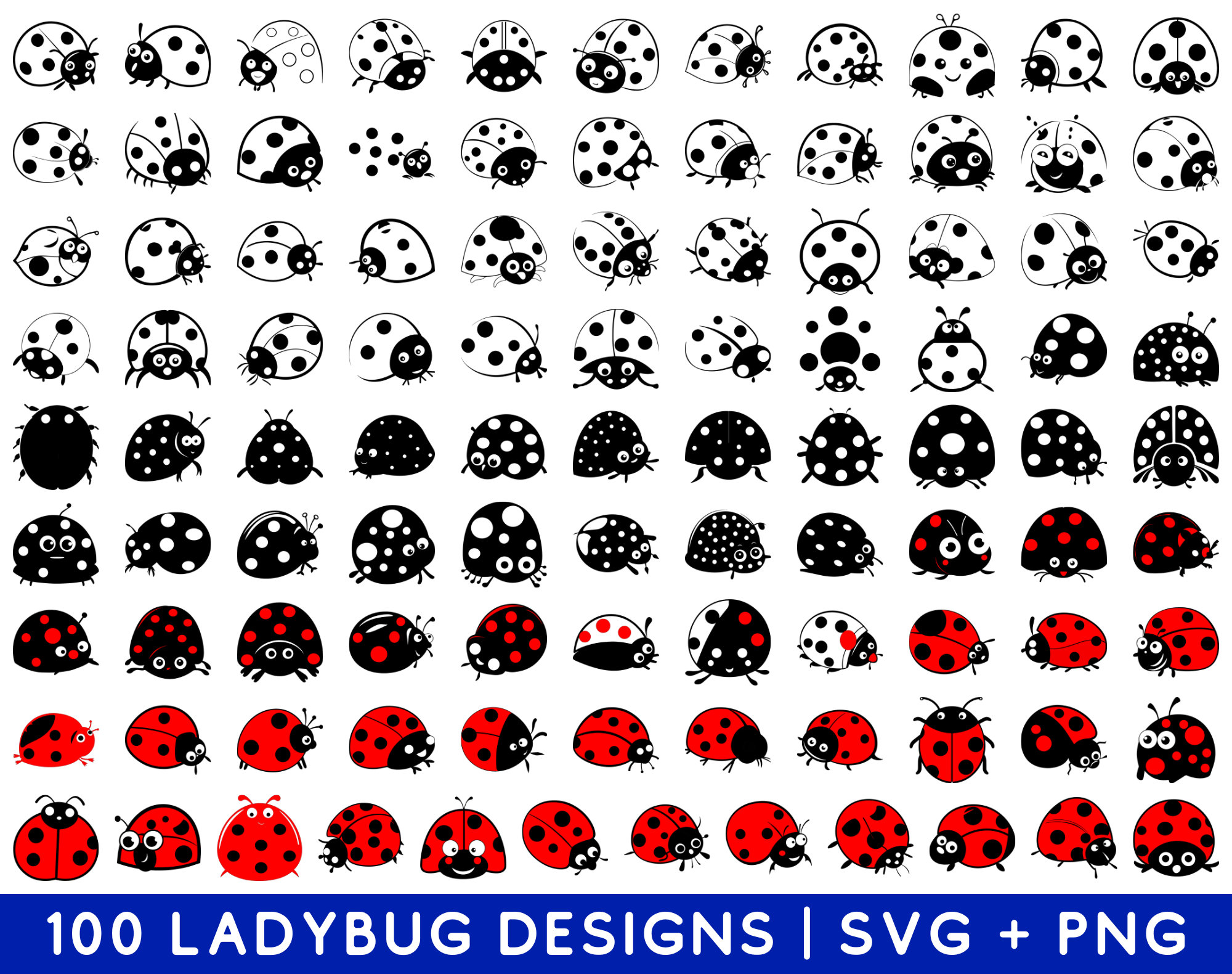 Ladybug SVG Bundle Ladybug PNG Bundle Ladybug Clipart Ladybug SVG Cut ...
