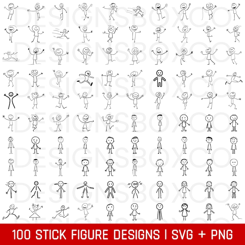 Stick Figures SVG Bundle - Stick Figures PNG Bundle - Stick Figures ...