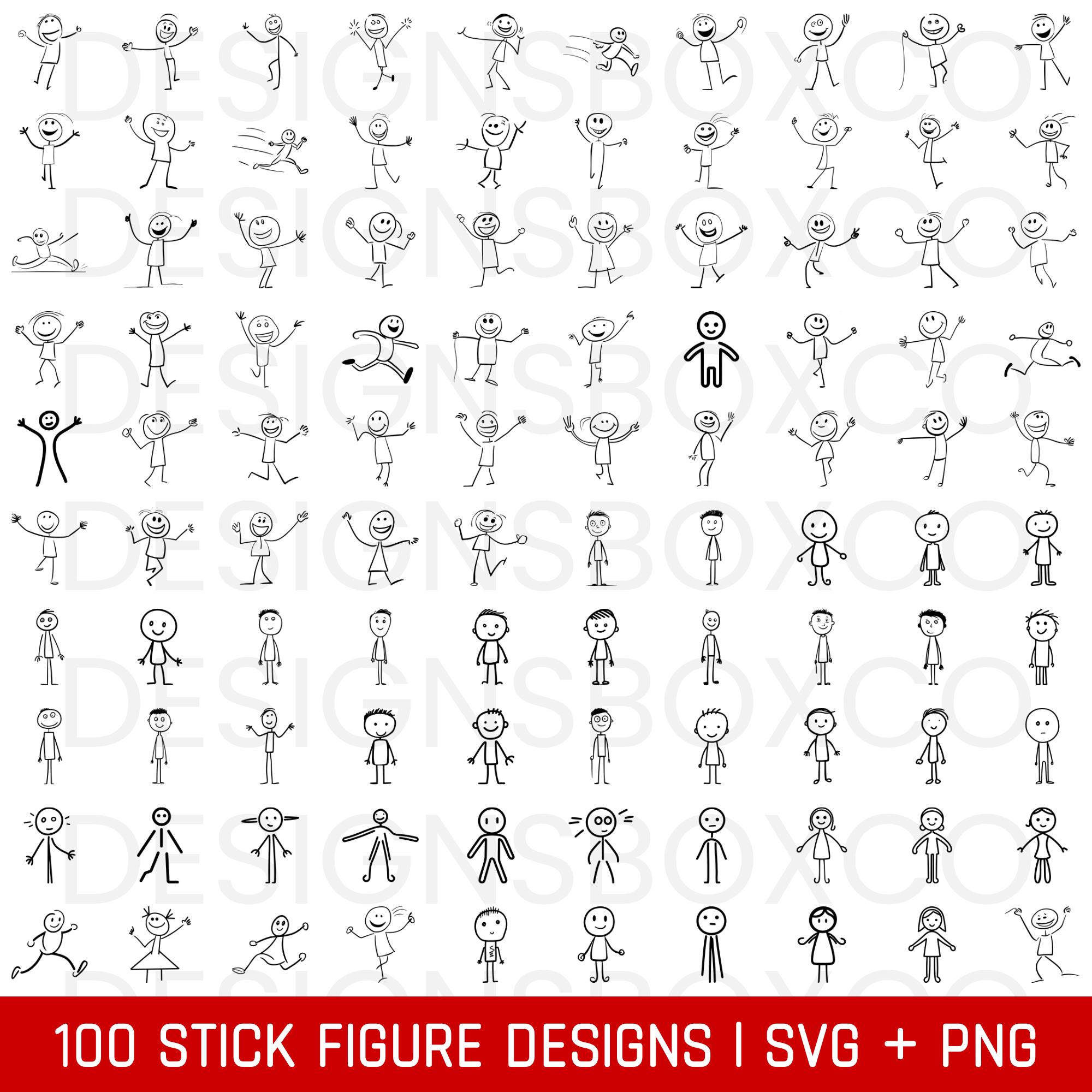 Stick Figures SVG Bundle - Stick Figures PNG Bundle - Stick Figures ...