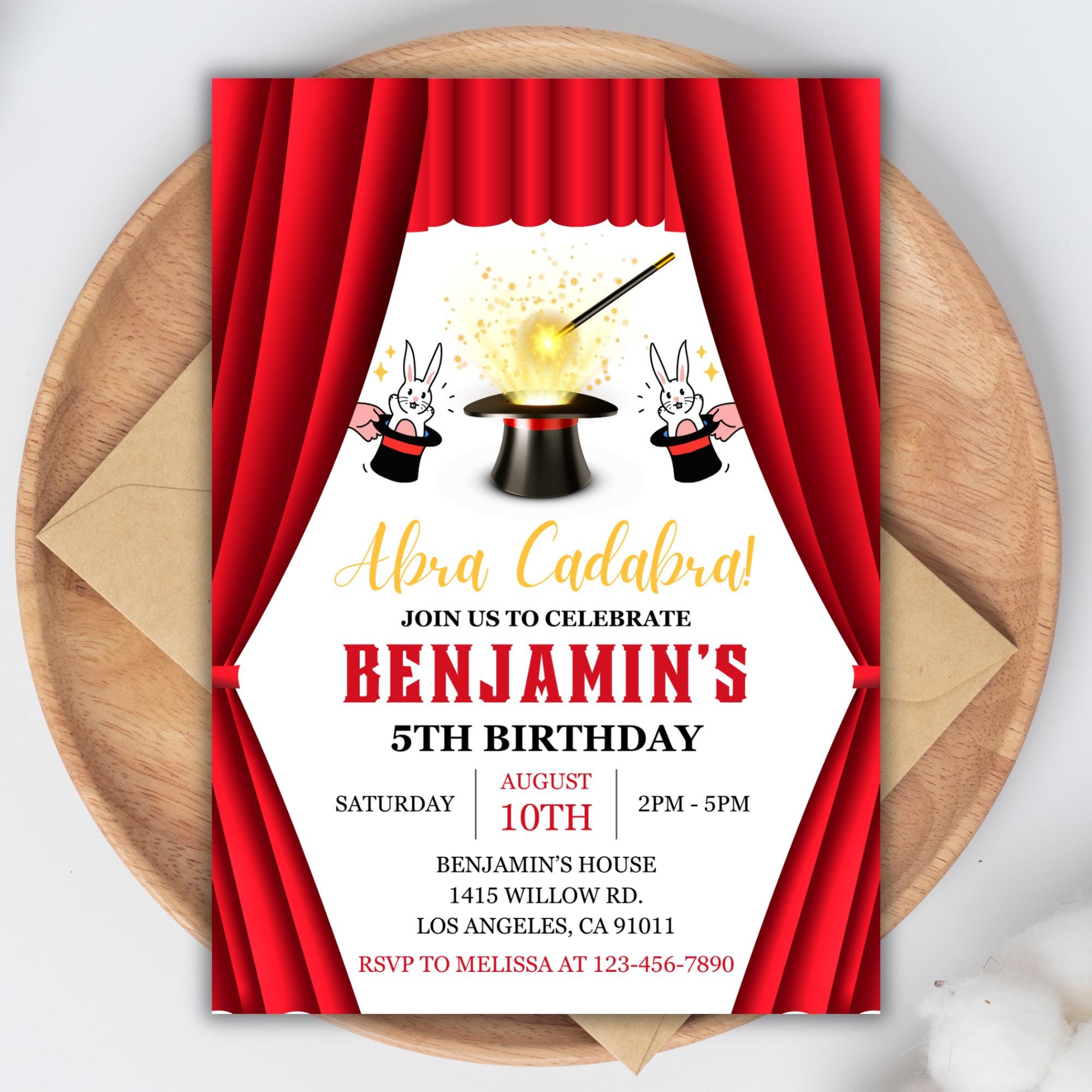 Editable Magic Show Birthday Invitation, Kids Magic Show Birthday Party ...