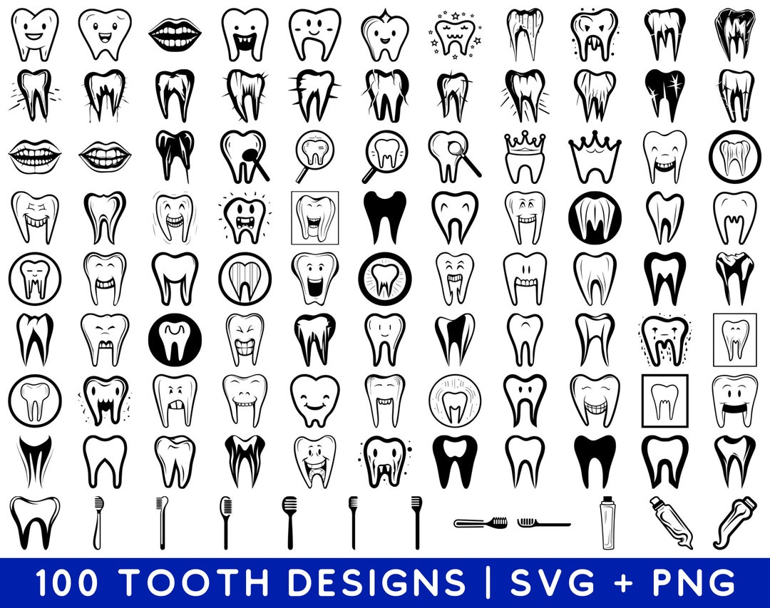 Tooth SVG Bundle Tooth PNG Bundle Tooth Clipart Tooth SVG Cut Files for ...