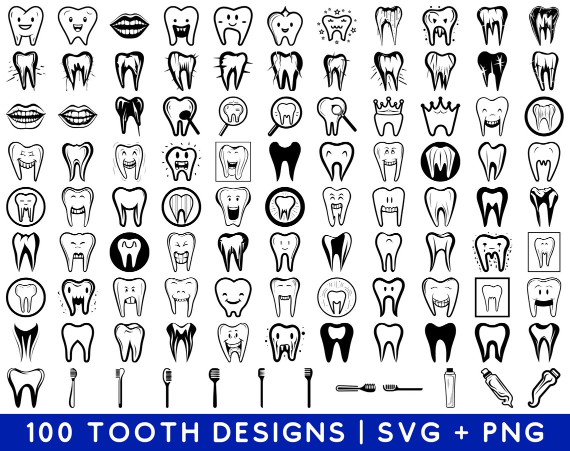 Tooth SVG Bundle Tooth PNG Bundle Tooth Clipart Tooth SVG Cut Files for ...