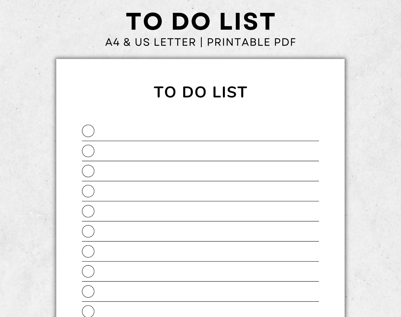 To Do List Printable Minimalist to Do List Blank to Do List Daily ...