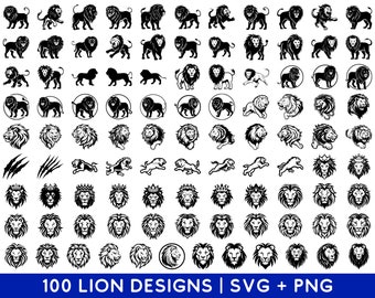 125 Lion SVG Bundle Lion PNG Bundle Lion Clipart Lion SVG Cut Files for ...