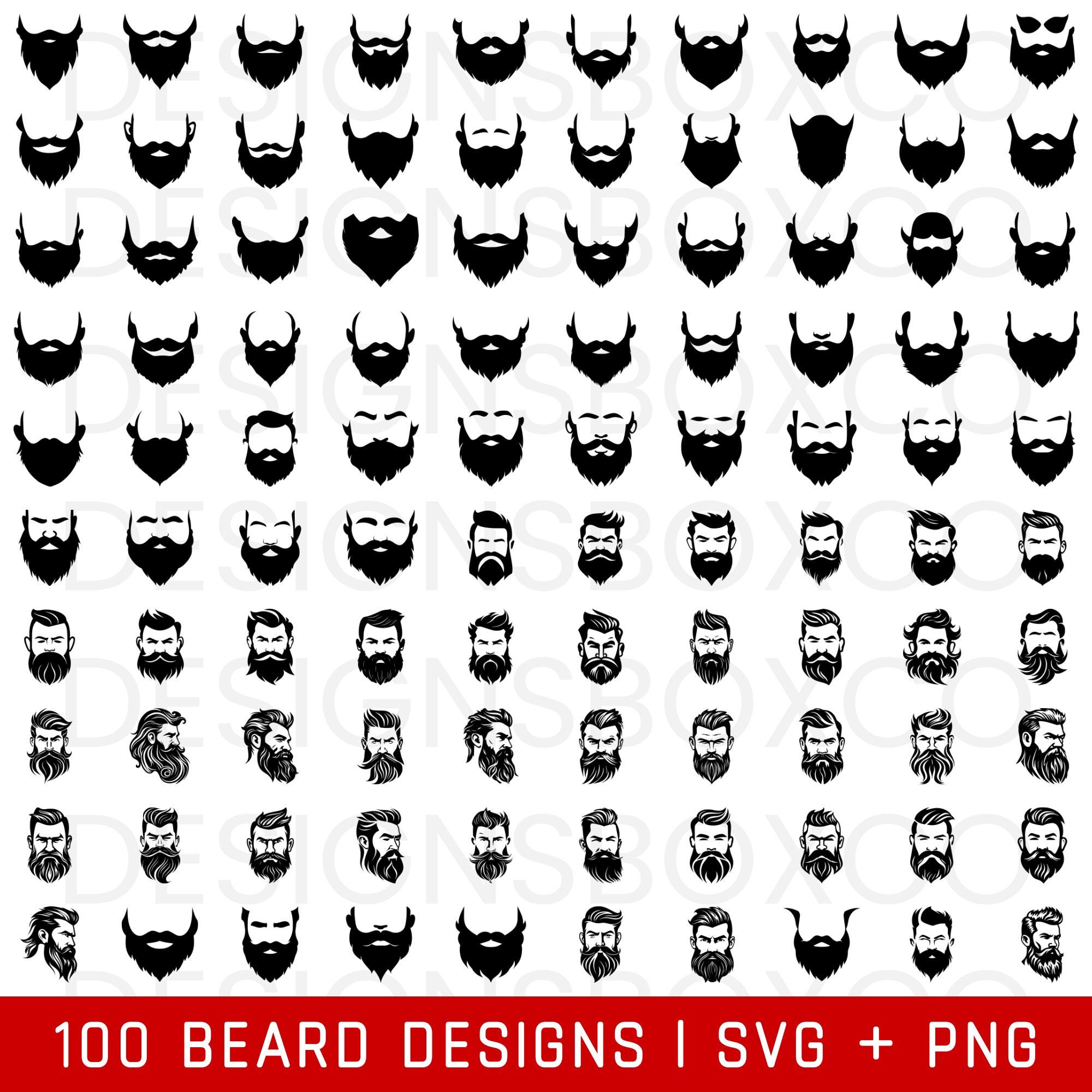 Beard SVG Bundle - Beard PNG Bundle - Beard Clipart - Beard SVG Cut ...