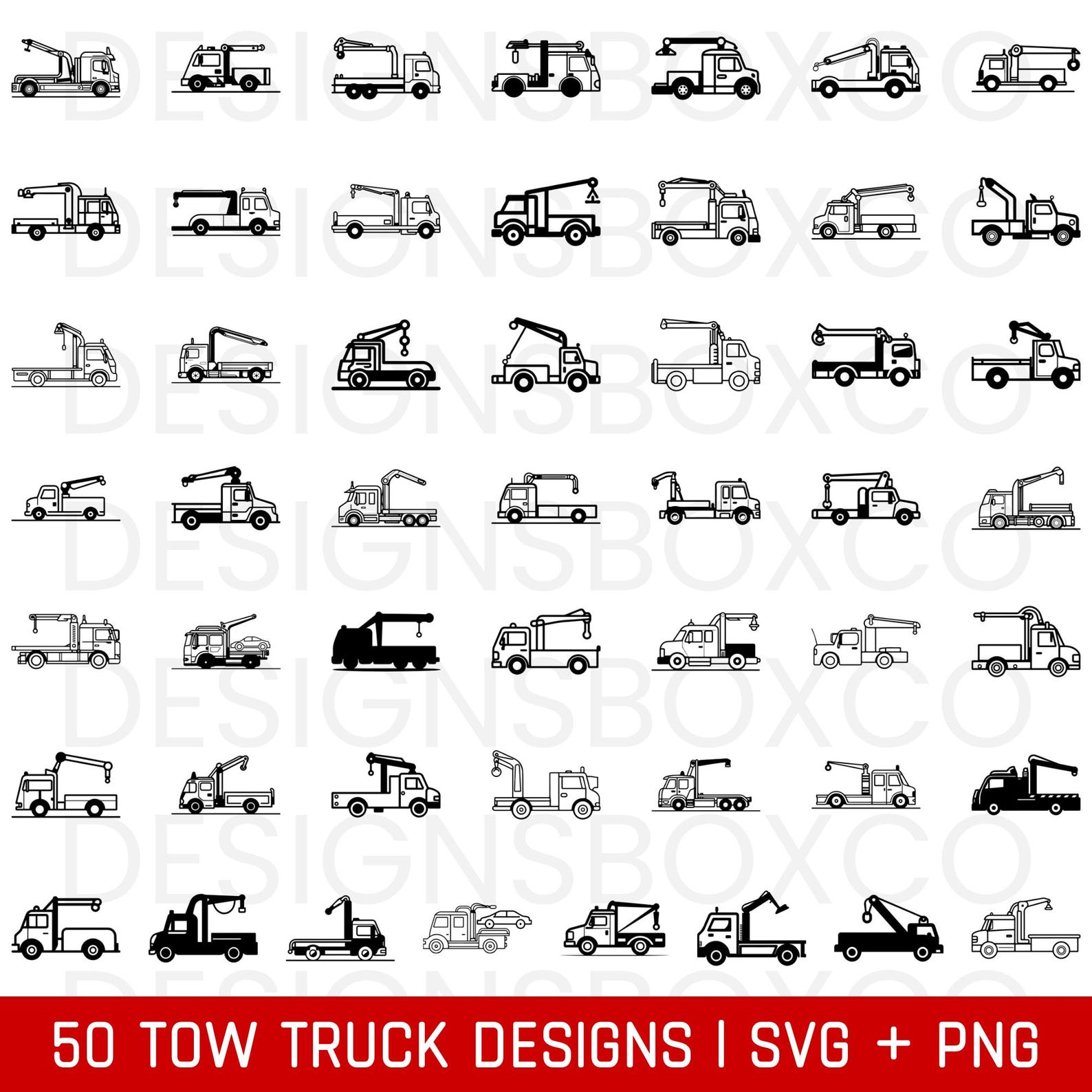 Tow Truck SVG Bundle Tow Truck PNG Bundle Tow Truck Clipart Tow Truck ...