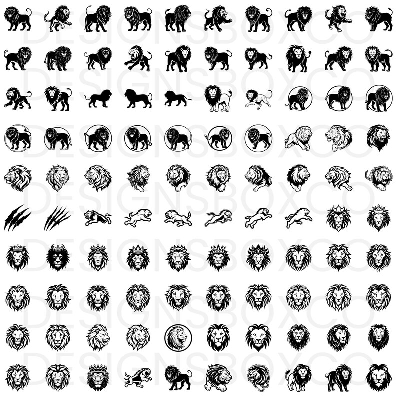Lion SVG Bundle - Lion PNG Bundle - Lion Clipart - Lion SVG Cut Files ...
