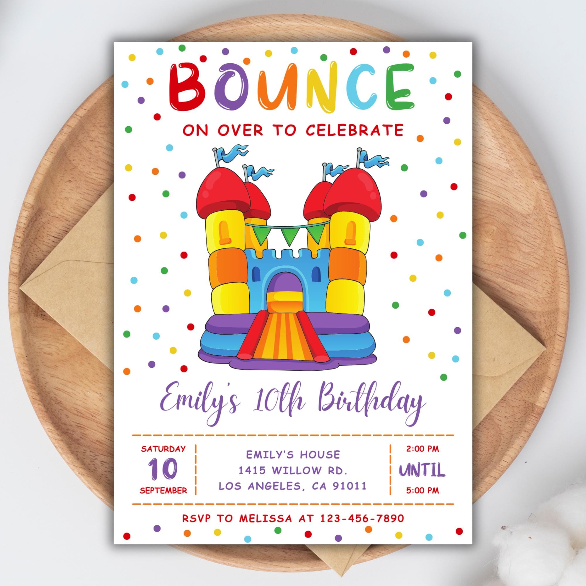 Editable Bounce House Birthday Invitation, Kids Park Birthday Party ...