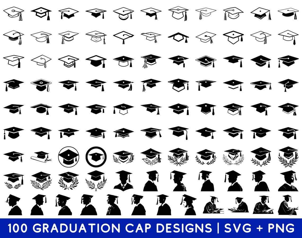 Graduation Cap SVG Bundle Graduation Cap PNG Bundle Graduation Cap ...