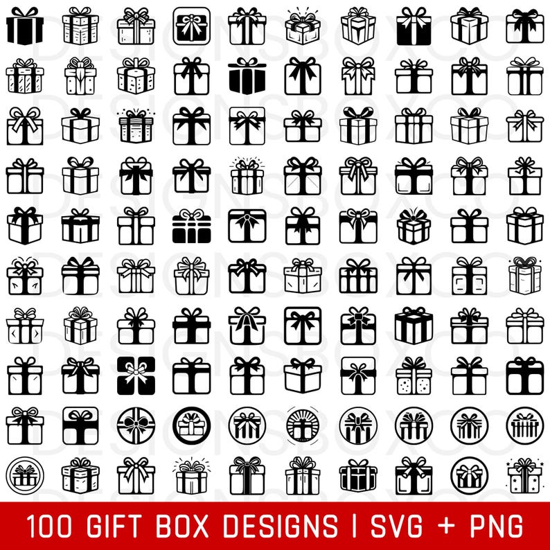 Gift Box SVG Bundle Gift Box PNG Bundle Gift Box Clipart Gift Box SVG ...